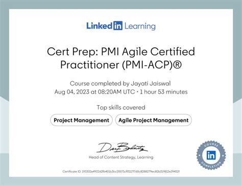 jayati jaiswal on linkedin certificate of completion