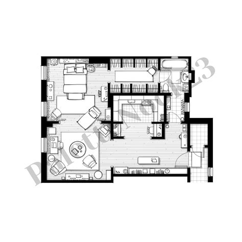 Carrie Bradshaw Apartment Floor Plan Hand Drawn Sex And The City