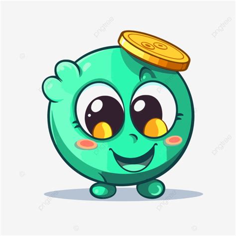 동전 돈 벡터 스티커 클립 아트 머리 만화에 동전과 귀여운 녹색 공 상표 클립 아트 Png 일러스트 및 벡터 에 대한 무료 다운로드 Pngtree