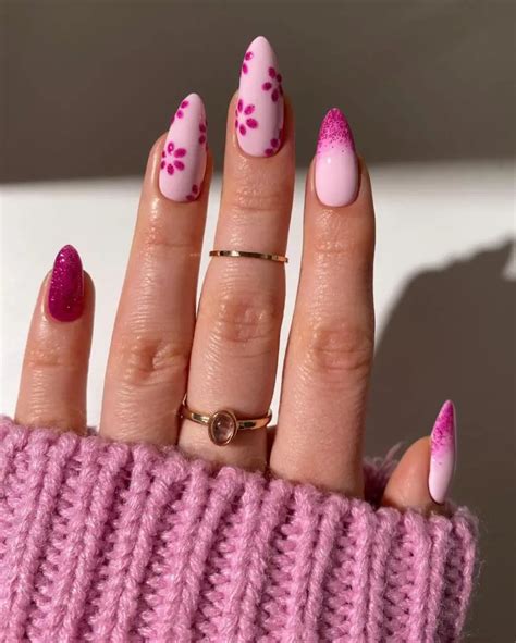 18 Cool Pink Nail Designs With Flowers To Try Archeworks