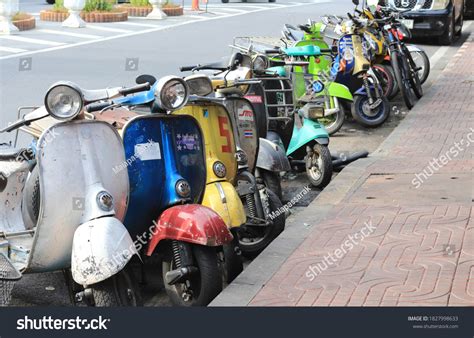 Bangkokthailandoctober62020 Scooter Vespa Parked On Roadside Stock