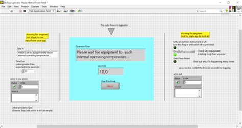 provide the operator with a dialog for task which take time to complete