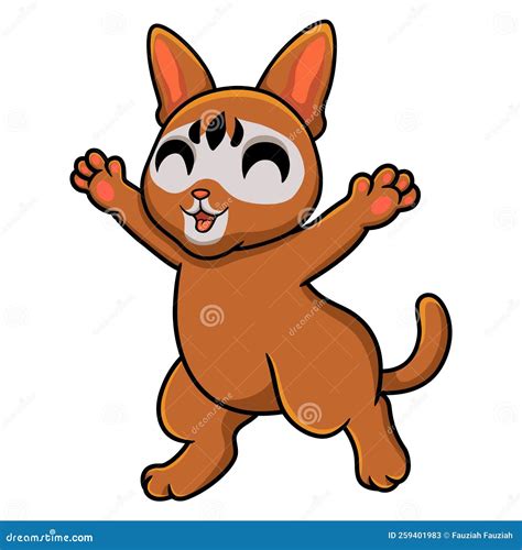 Cute Abyssinian Cat Cartoon Posing Stock Vector Illustration Of