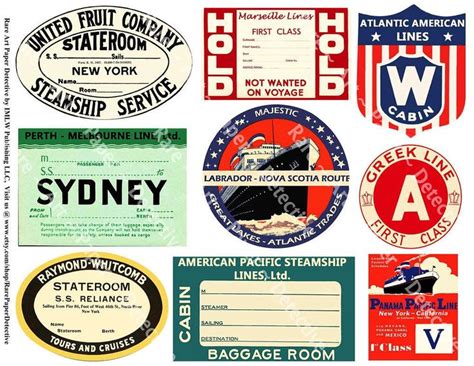 Travel Sticker Tags Hotel Luggage Labels Sticker Sheet Retro Baggage