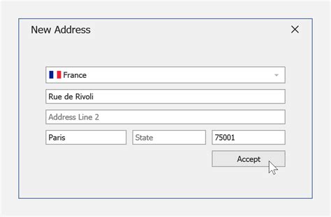 Address Form Winforms Controls Devexpress Documentation