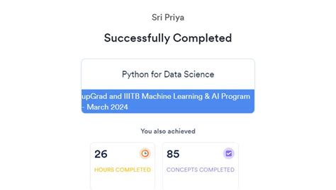 Sri Priya Valluru On Linkedin Python Datascience Upgrad Iiitb Continuouslearning