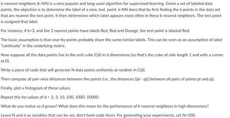 K Nearest Neighbors K NN Is A Very Popular And Chegg