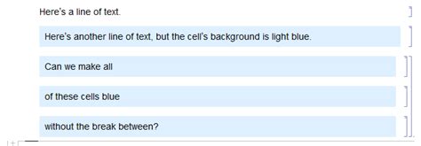 Output Formatting Continuous Background Color Of Adjacent Cells