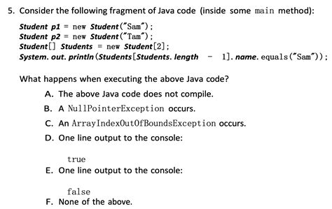 Solved Consider the following fragment of Java code (inside | Chegg.com