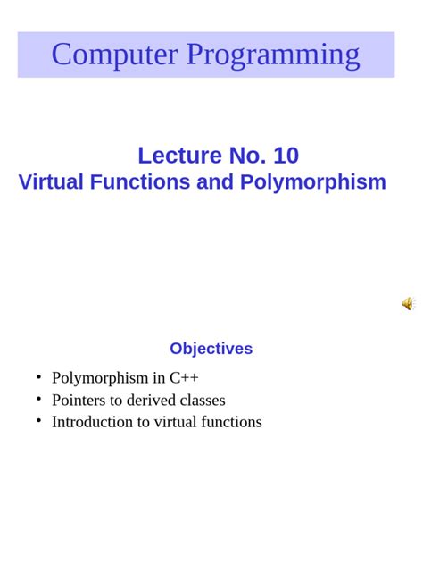 Nu Lec 10virtual Functions And Polymorphism I Pdf Inheritance