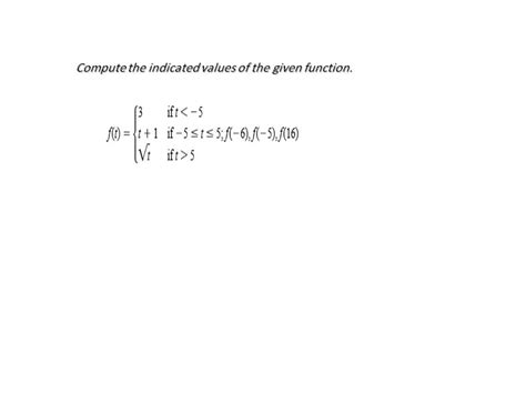 Solved Compute The Indicated Values Of The Given Function 3