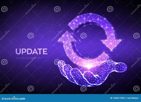Update Or Synchronization Icon Low Poly Abstract Update Or Sync Sign In Hand Processing