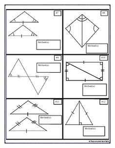 METHODS OF PROVING TRIANGLES CONGRUENT VOCABULARY CUT MATCH PROOF BUNDLE