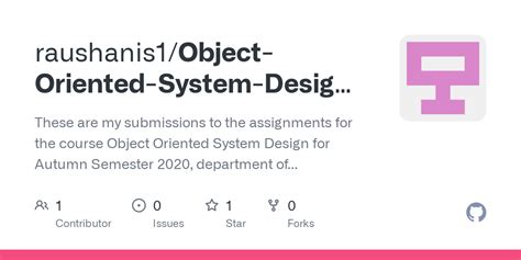 Github Raushanis1object Oriented System Design Assignments These Are My Submissions To The