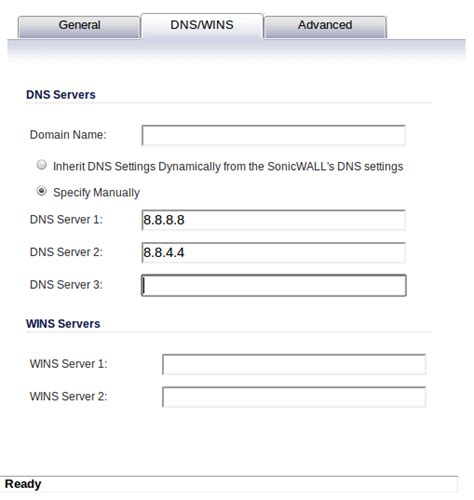 reservando endereço ip no dhcp server do appliance sonicwall