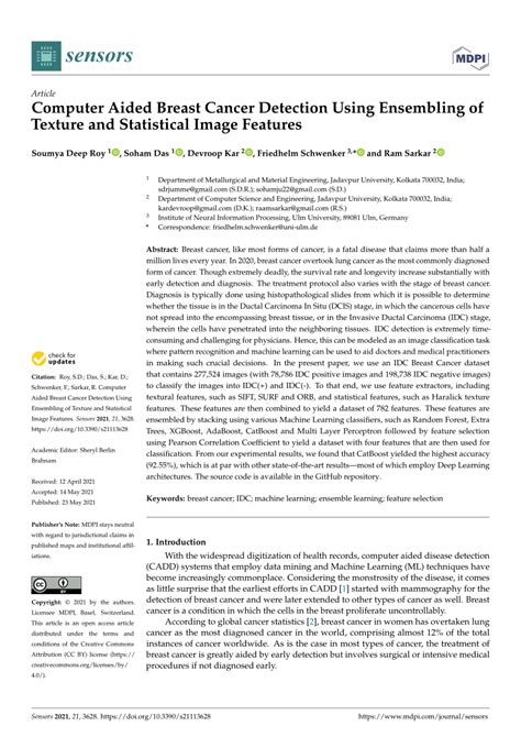 Pdf Computer Aided Breast Cancer Detection Using Ensembling Of