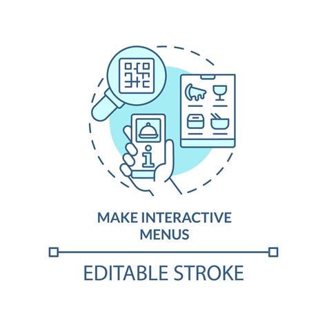 Make Interactive Menus Turquoise Concept Icon Way Of Making Restaurant Special Abstract Idea