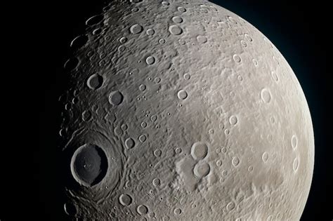 Premium Photo Close Up Of The Moons Surface With Craters