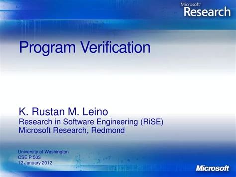 Ppt Program Verification Powerpoint Presentation Free Download Id