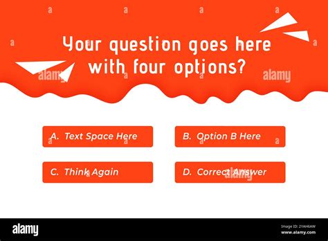 multiple option choice template for trivia game and test exam vector