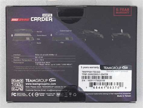 Team Group T Force Cardea Iops 1 Tb Review Pictures And Components Techpowerup