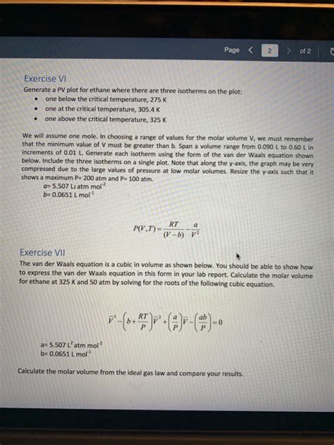 Solved Page Of 2 Exercise Vi Generate A Pv Plot For