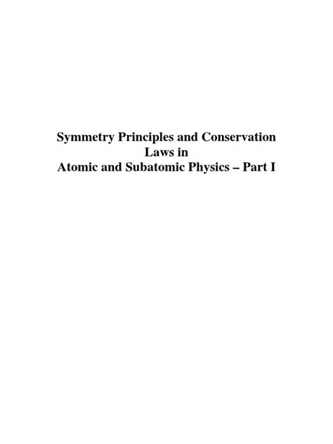 Pdf Symmetry Principles Conservation Laws Dokumentips