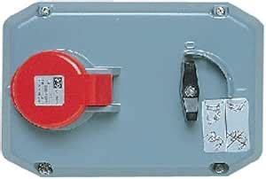 MK Commando K Angled Interlocked Switchsocket Outlet P N E Volt IP Red