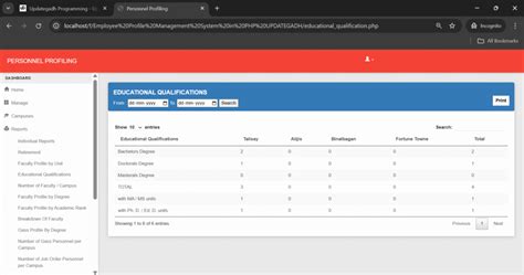 Employee Profile Management System In Php
