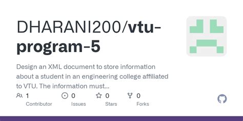 GitHub DHARANI200 Vtu Program 5 Design An XML Document To Store Information About A Babe