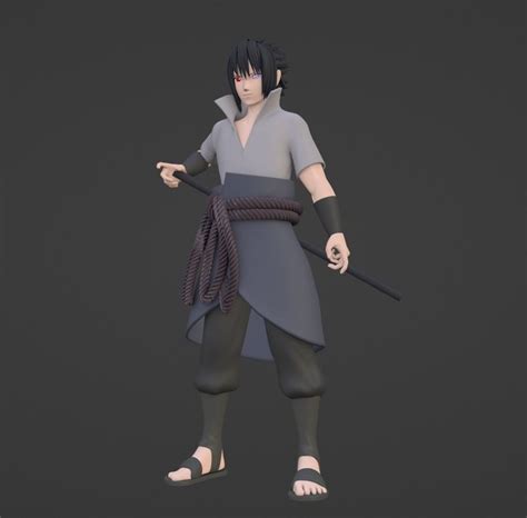 Sasuke Uchiha Naruto Shippuden 3d Model Rigged Cgtrader