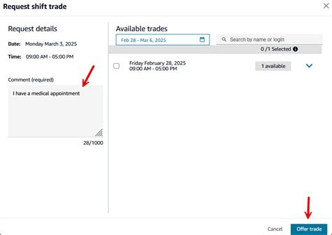 How Agents Create Shift Trade Requests Amazon Connect