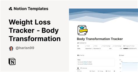 Weight Loss Tracker Body Transformation Template Notion Marketplace