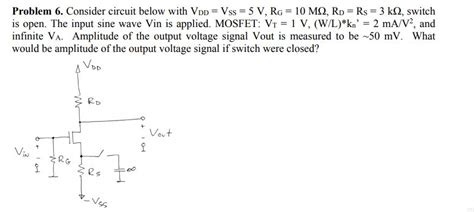Solved Problem Consider Circuit Below With VDD Vss V Chegg