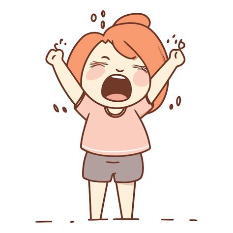 Cartoon Girl Screaming Express Your Emotions With Fun