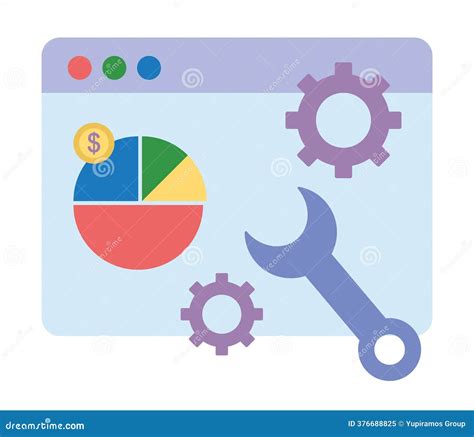 Monitor With A Dashboard With Data Checklists Charts Vector Illustration