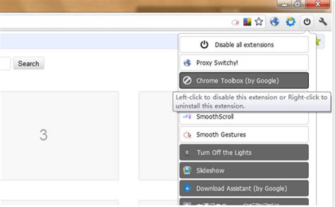 Manage Chrome extensions with One Click Extension Manager