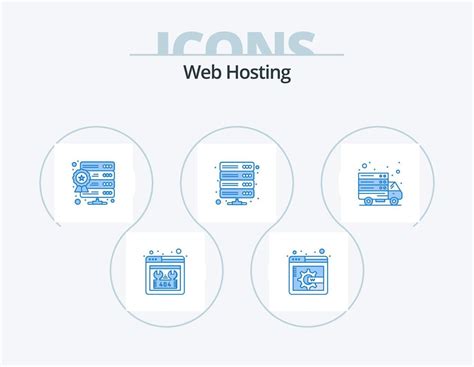 Web Hosting Blue Icon Pack 5 Icon Design Transfer Internet Star Vpn