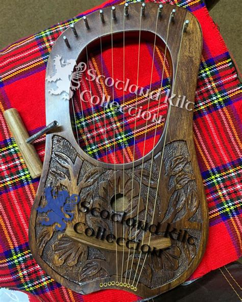 New Flower Design 10 String Lyre Harp