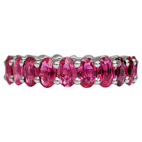 No Reserve Aaa No Heat 523 Carat Ruby Eternity Band 14k White Gold