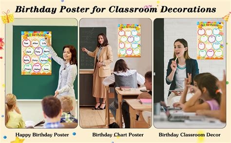 Amazon FaCraft Birthday Chart For Classroom Happy Birthday Poster Reusable Birthday