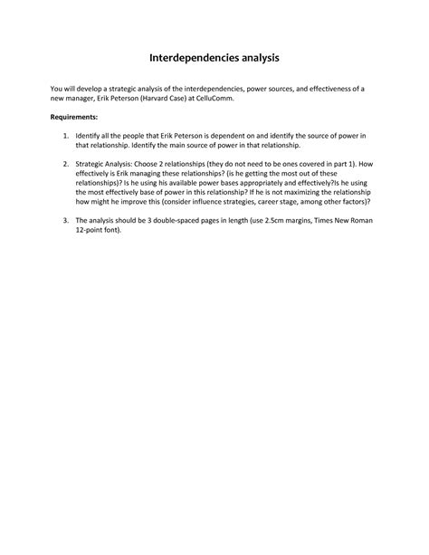 2021 Interdependencies Analysis Fall Interdependencies Analysis You