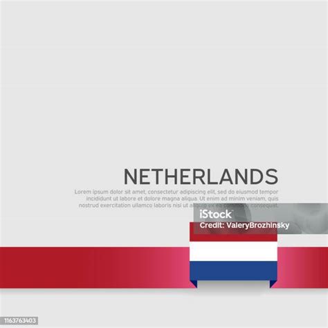 네덜란드 플래그 배경입니다 흰색 배경에 네덜란드 플래그 리본입니다 국가 포스터 벡터 플랫 디자인입니다 국가 애국 배너 커버