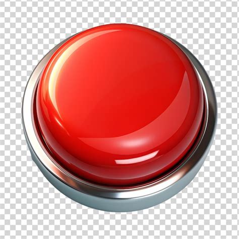 Premium PSD A Red Button Isolated On Transparent Background