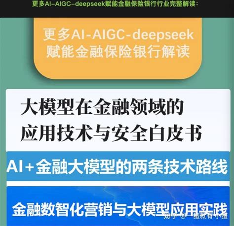 2025金融大模型「落地指南」ai aigc deepseek赋能金融保险银行行业研究报告合集 知乎