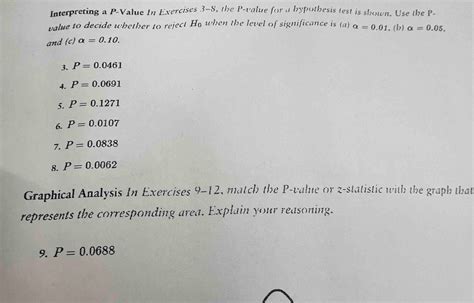 interpreting a p value in exercises 3 8 the p value for a hypothesis