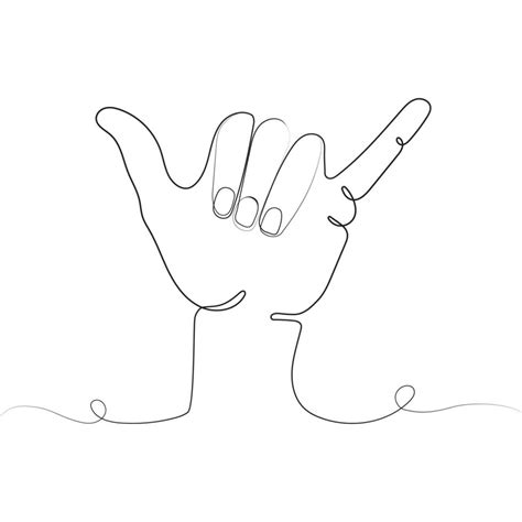 Aloha Hand Sign Drawing
