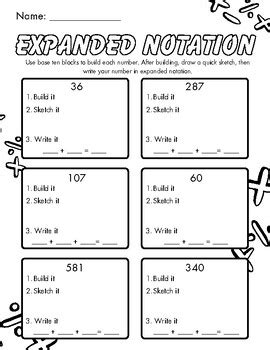 Expanded Notation Practice By Chelsea Zerr TPT