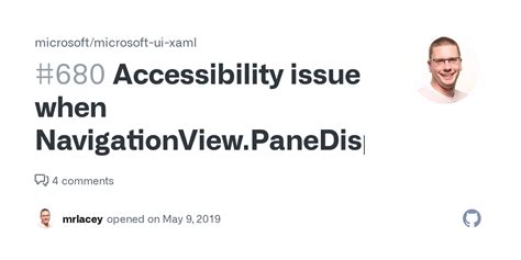 Accessibility Issue When NavigationView PaneDisplayMode Top Issue Microsoft Microsoft