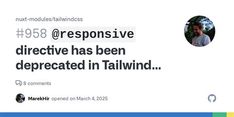 ` responsive` directive has been deprecated in tailwind css v3 0